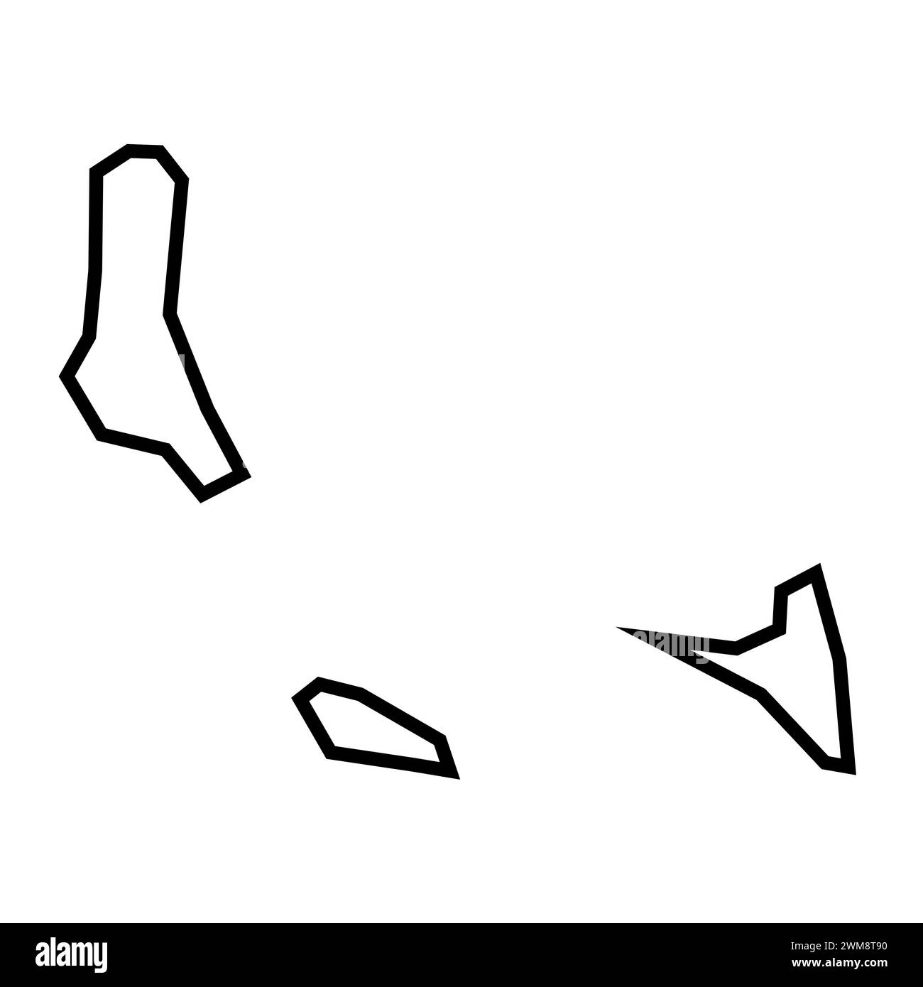 Comoros country thick black outline silhouette. Simplified map. Vector ...