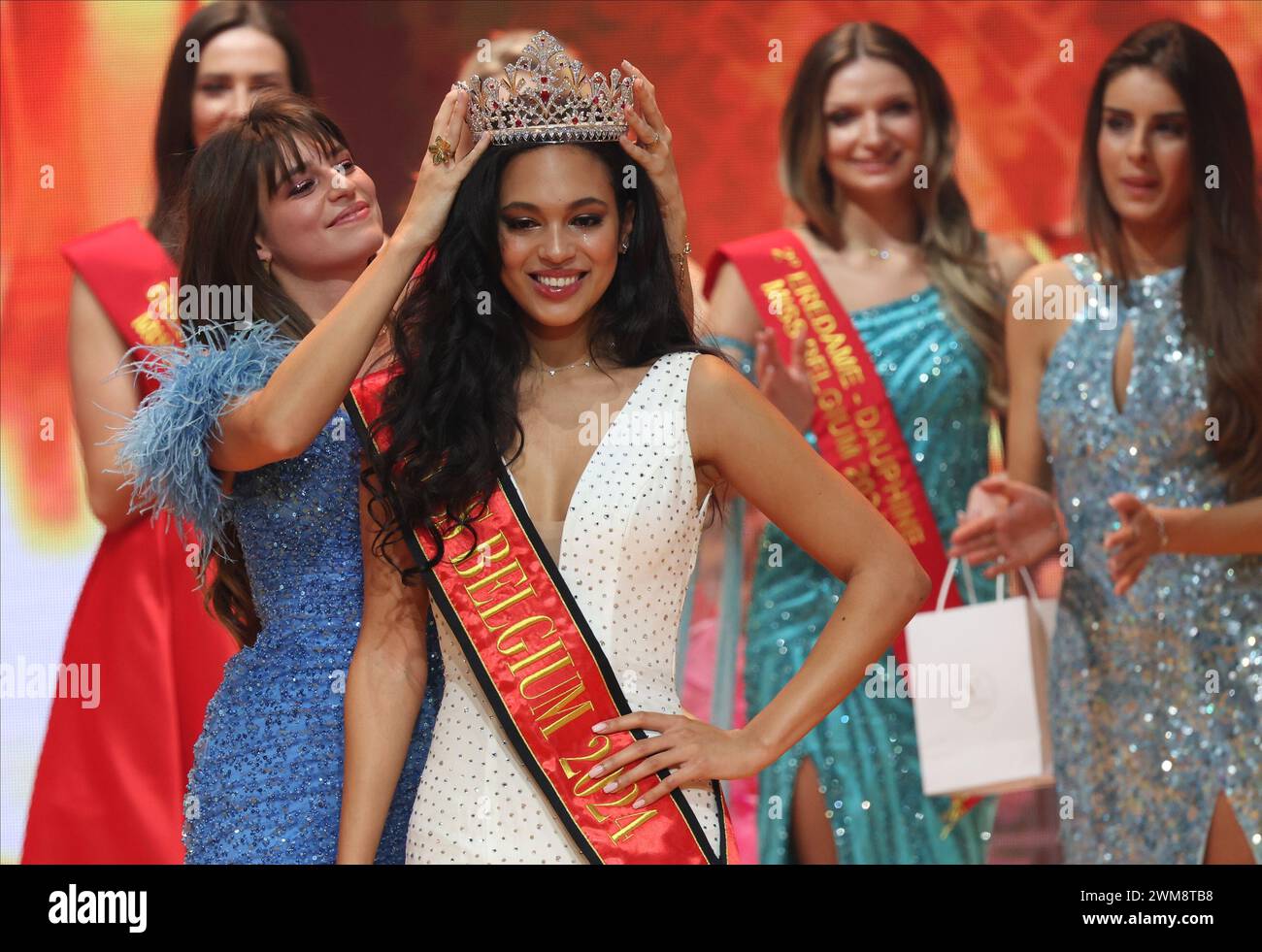 Miss, Belgium. , . Kenza Ameloot pictured during the Miss Belgium 2024 ...
