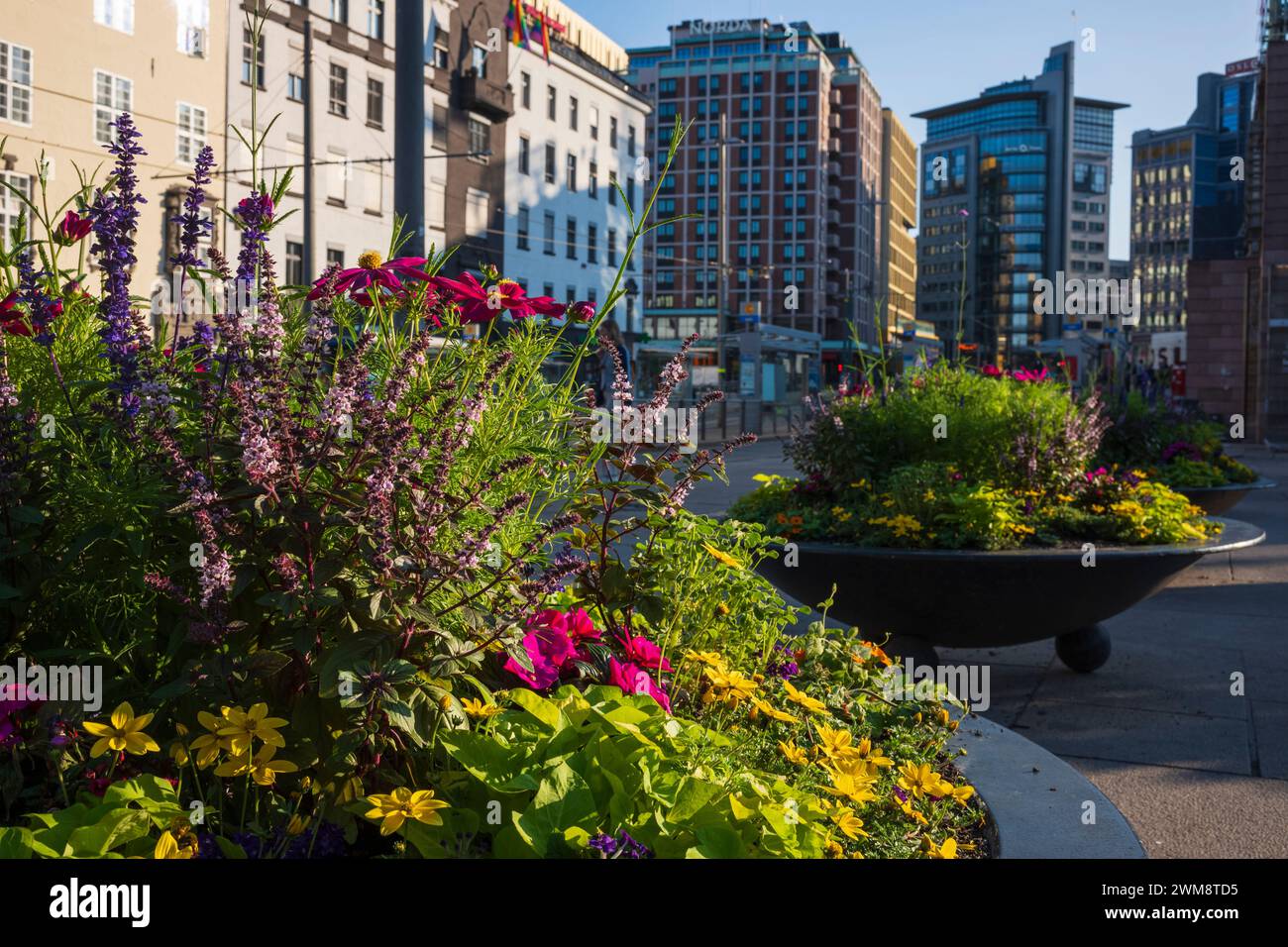 Oslo, Norway, June 22, 2023: Flower arrangements are common place in ...