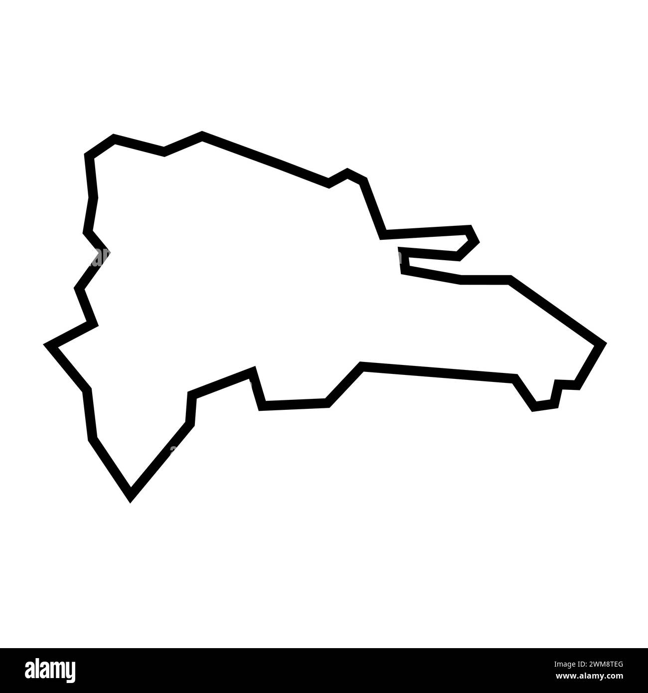 Dominican Republic country thick black outline silhouette. Simplified ...