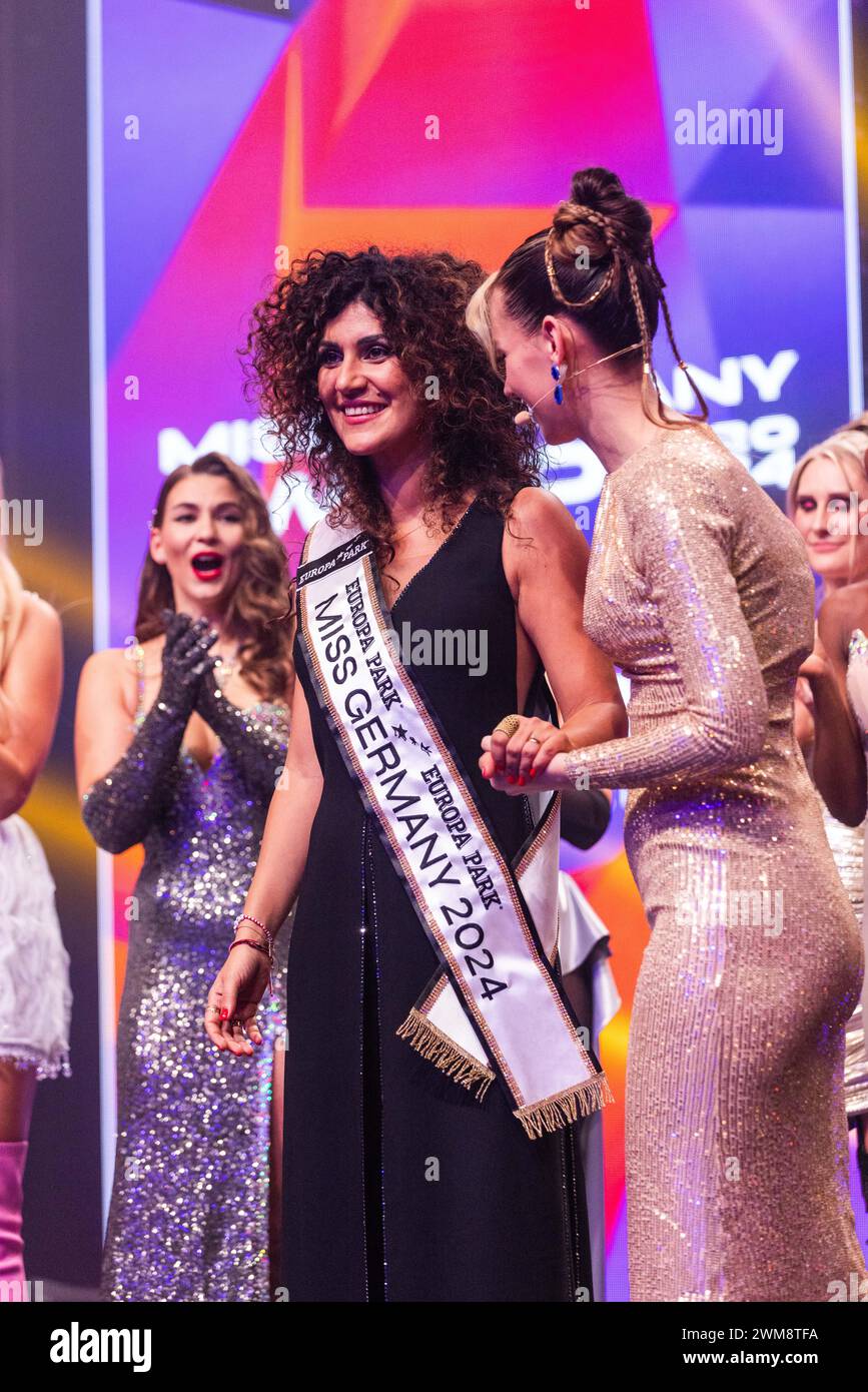 Rust, Germany. 24th Feb, 2024. Apameh Schönauer (M), Miss Germany 2024 ...