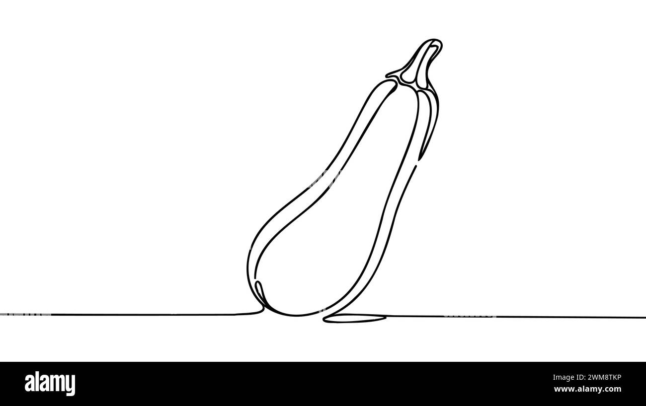 Zucchini continuous line drawing. One line art of squash, vegetable ...
