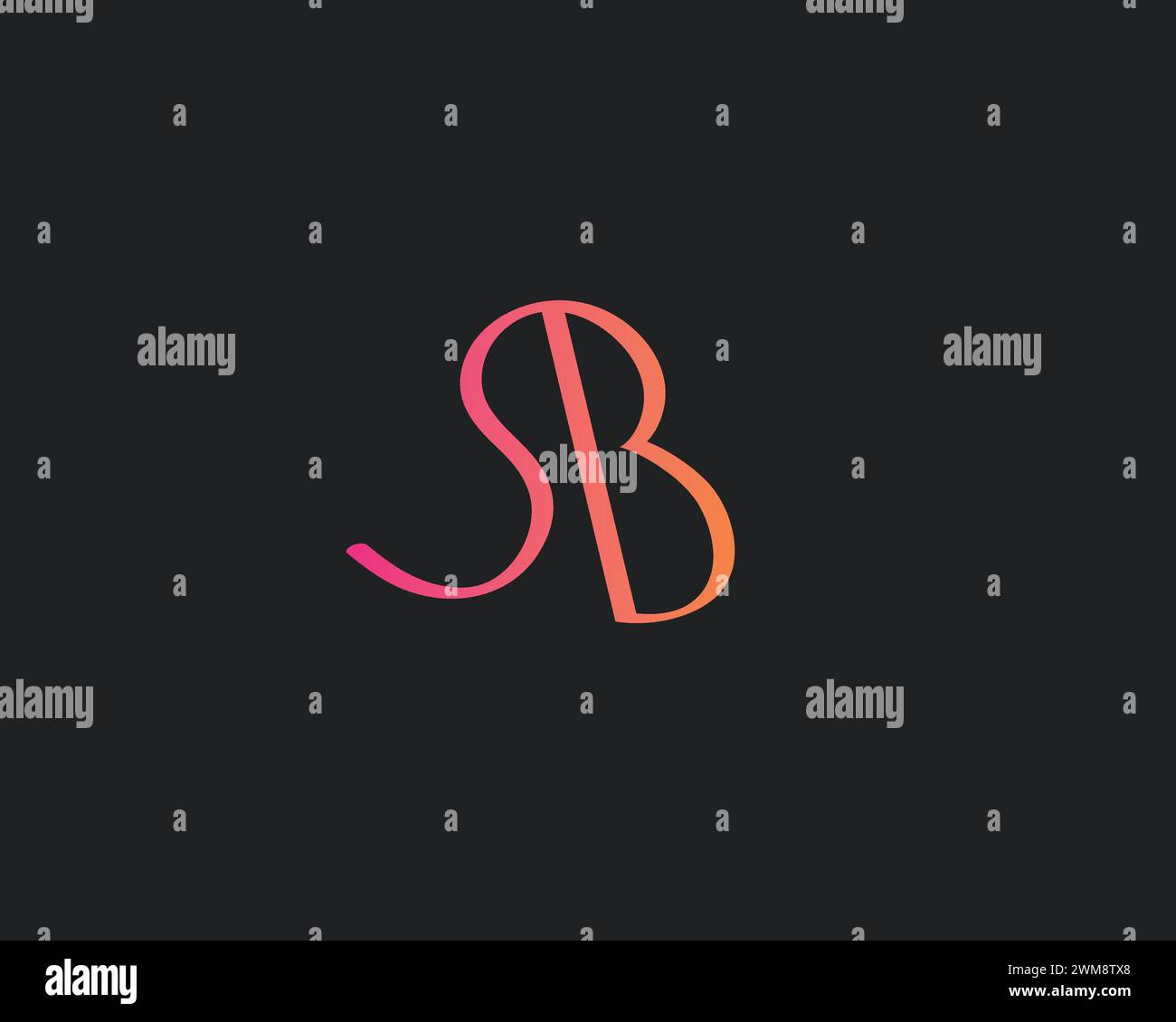 creative letter SB logo design vector template Stock Vector Image & Art ...