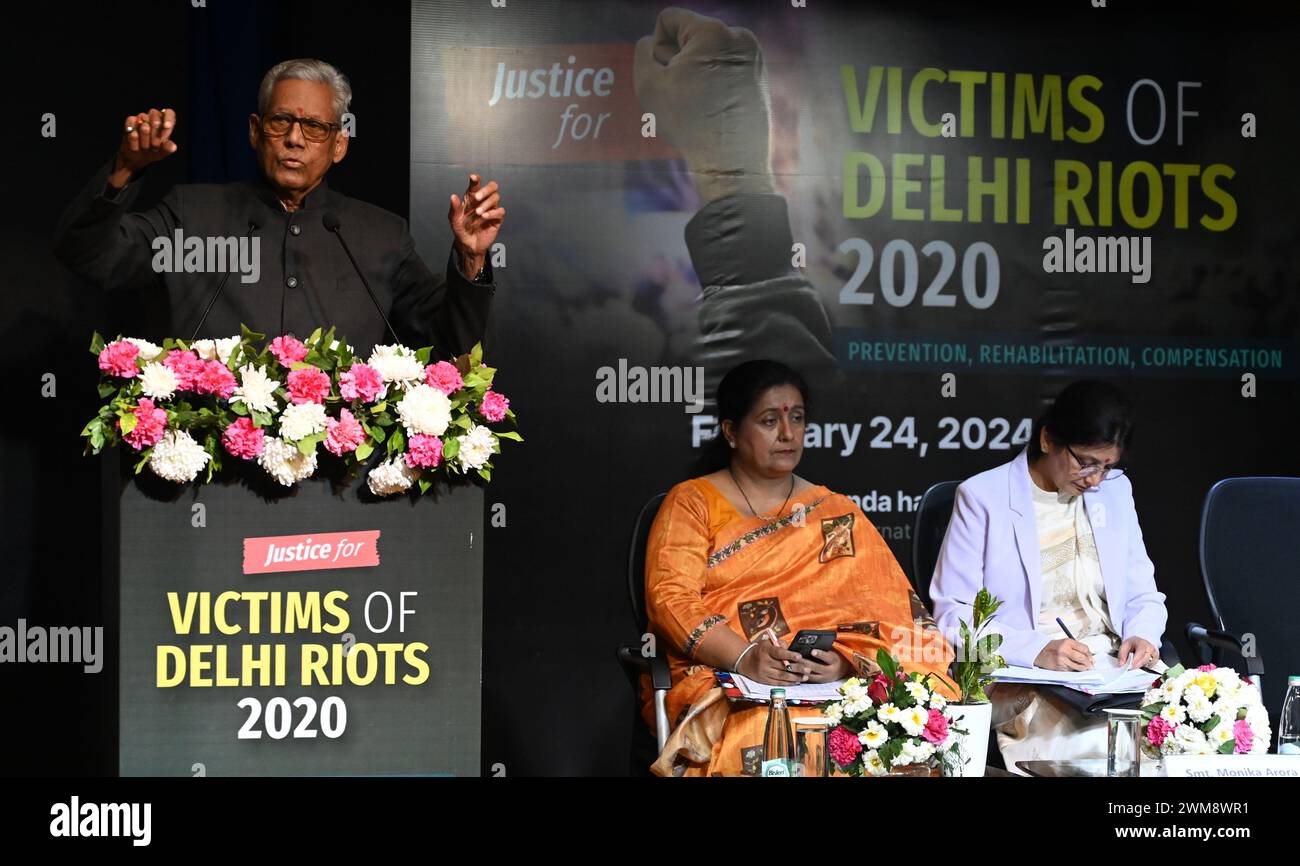 NEW DELHI, INDIA -FEBRUARY 24: Justice SN Srivastava (Retd) addressing ...