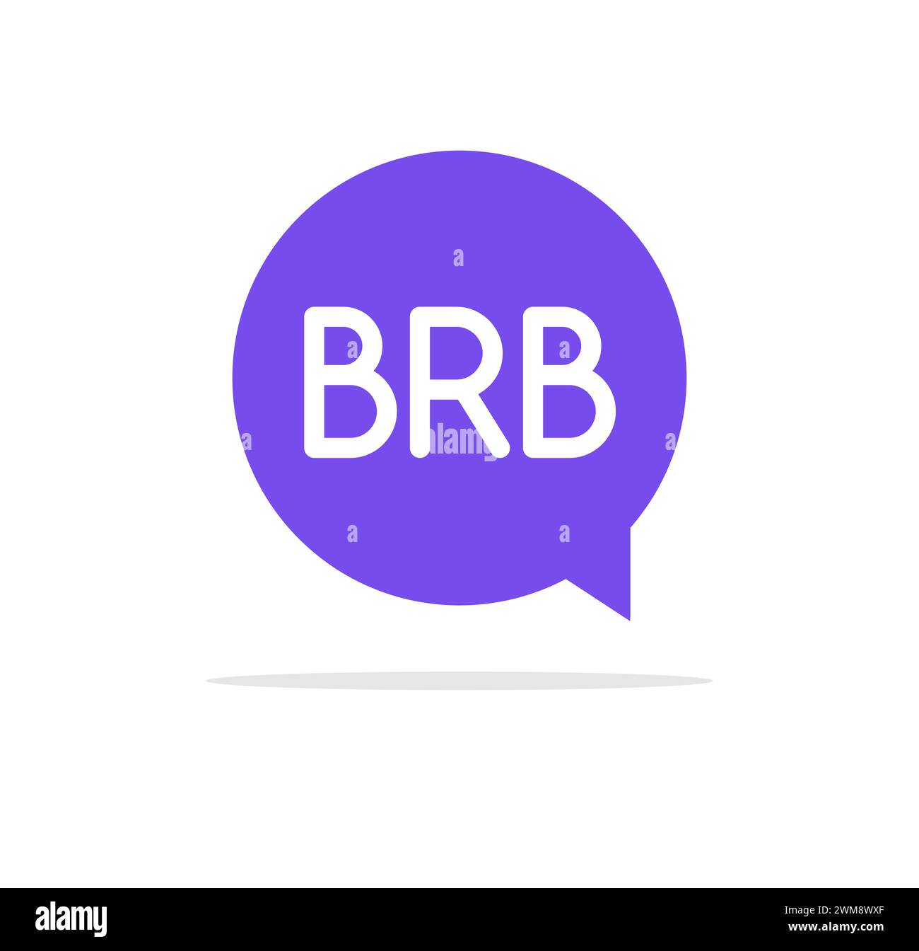 BRB icon talk vector speech bubble illustration. Internet brb message ...