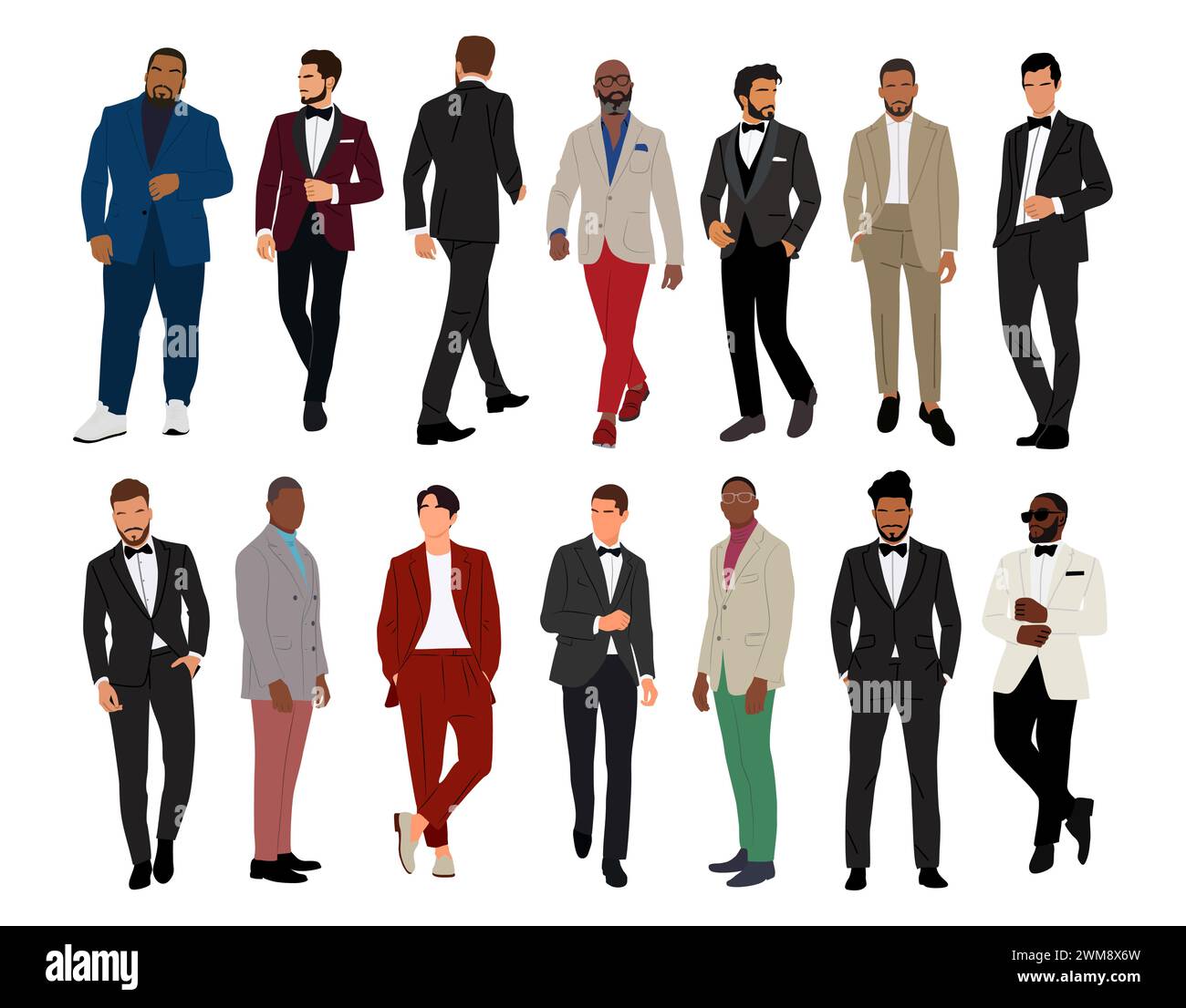 Happy young men businessmen Stock Vector Images - Alamy