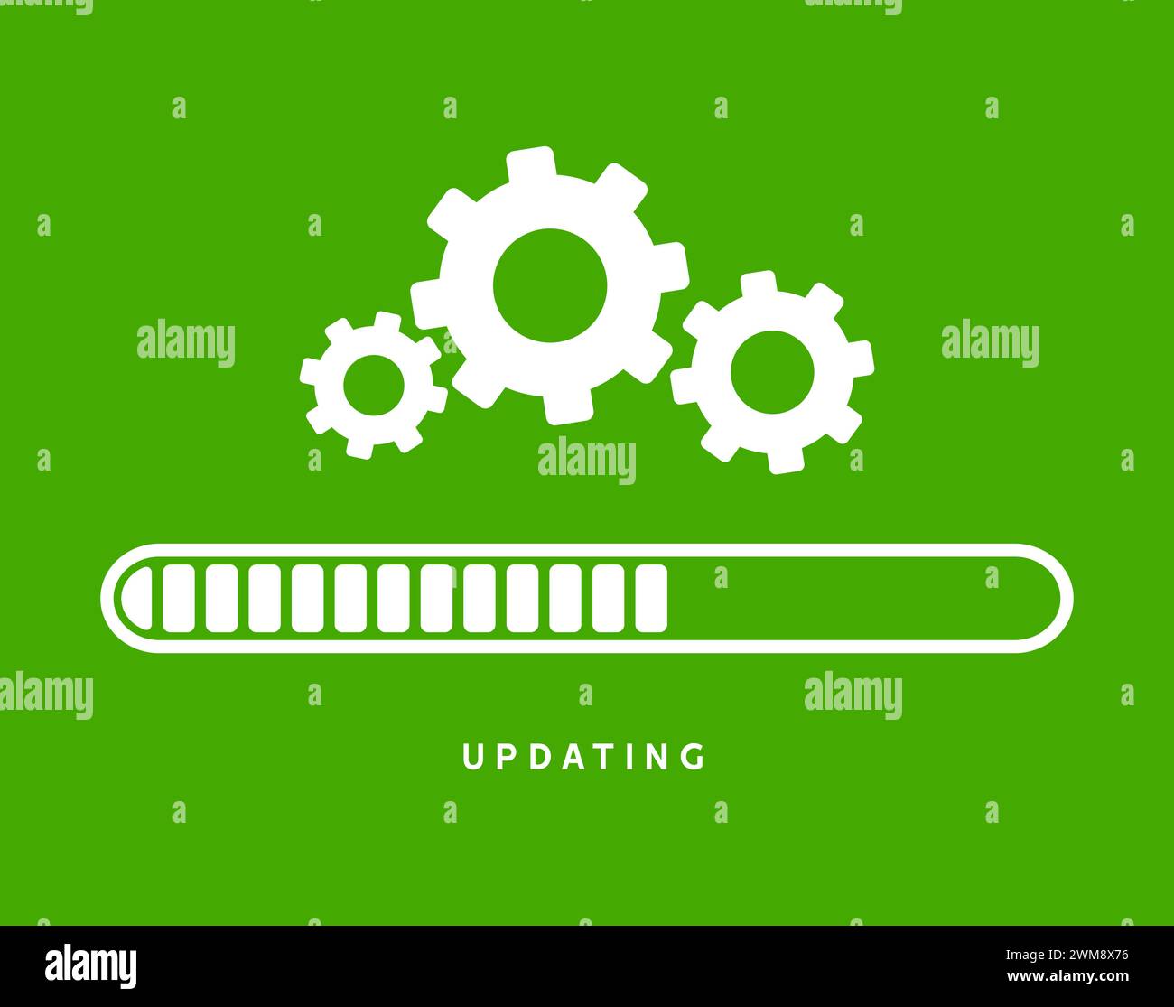 System software update or upgrade. Application loading process symbol web screen. Vector ...