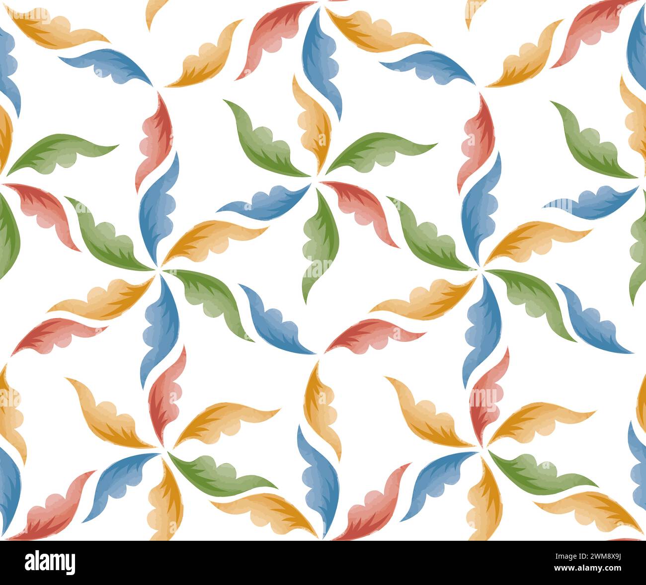 Floral ornamental pattern. Flowers and leaves background in medieval ...