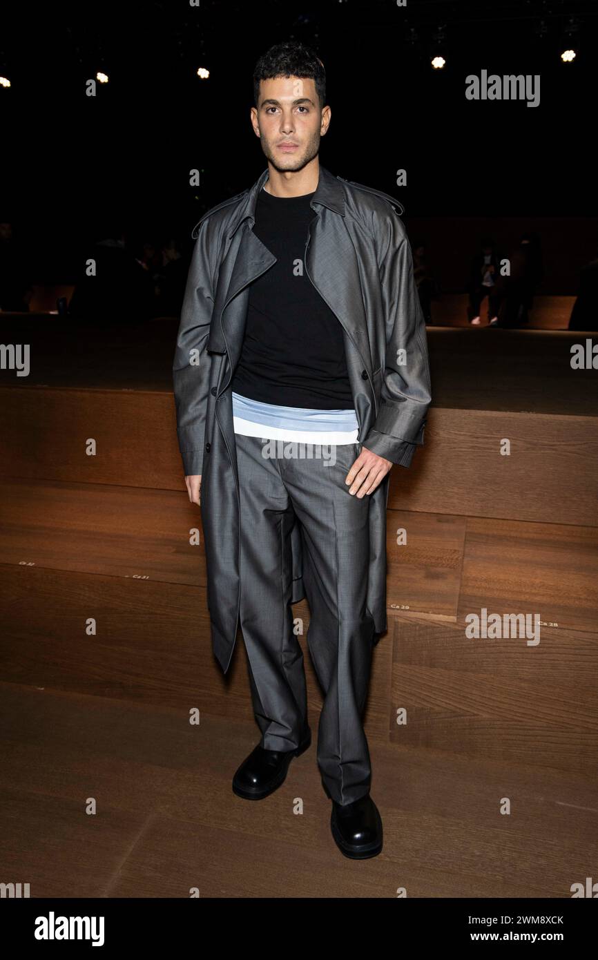 Milan, Italien. 24th Feb, 2024. Fai Khadra attends FERRAGAMO Fall ...