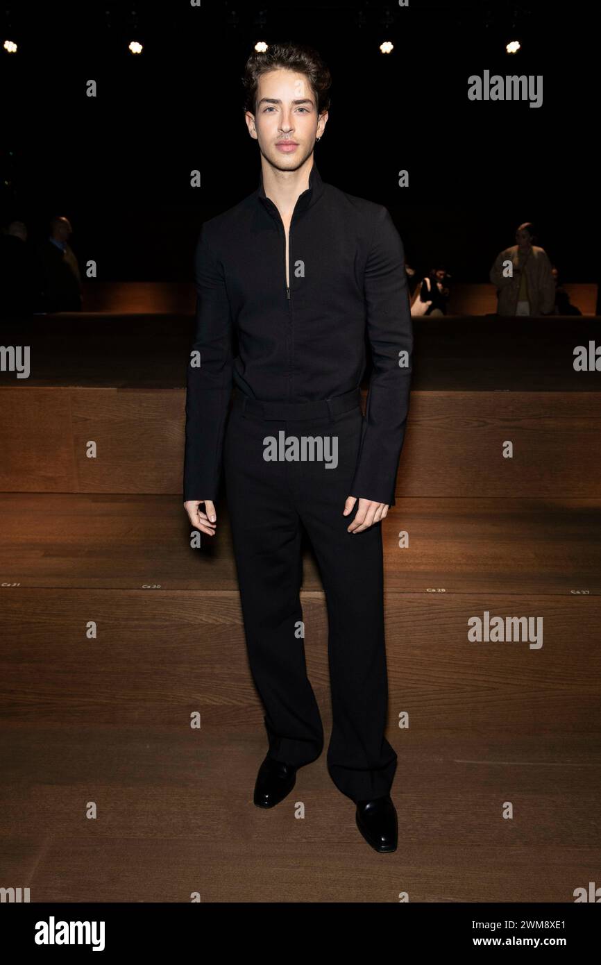 Milan, Italien. 24th Feb, 2024. Manu Rios attends FERRAGAMO Fall/Winter ...