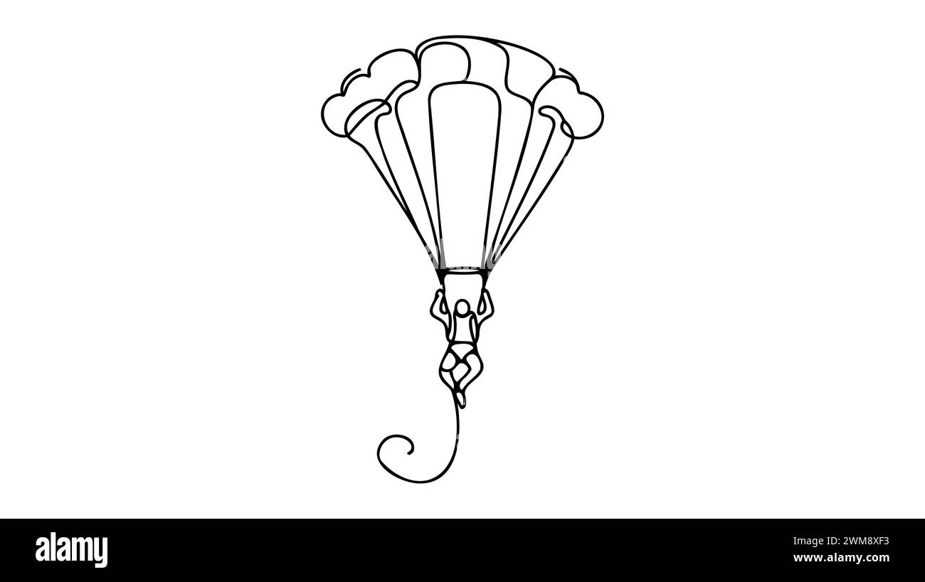 One continuous line drawing of young bravery man flying in the sky ...