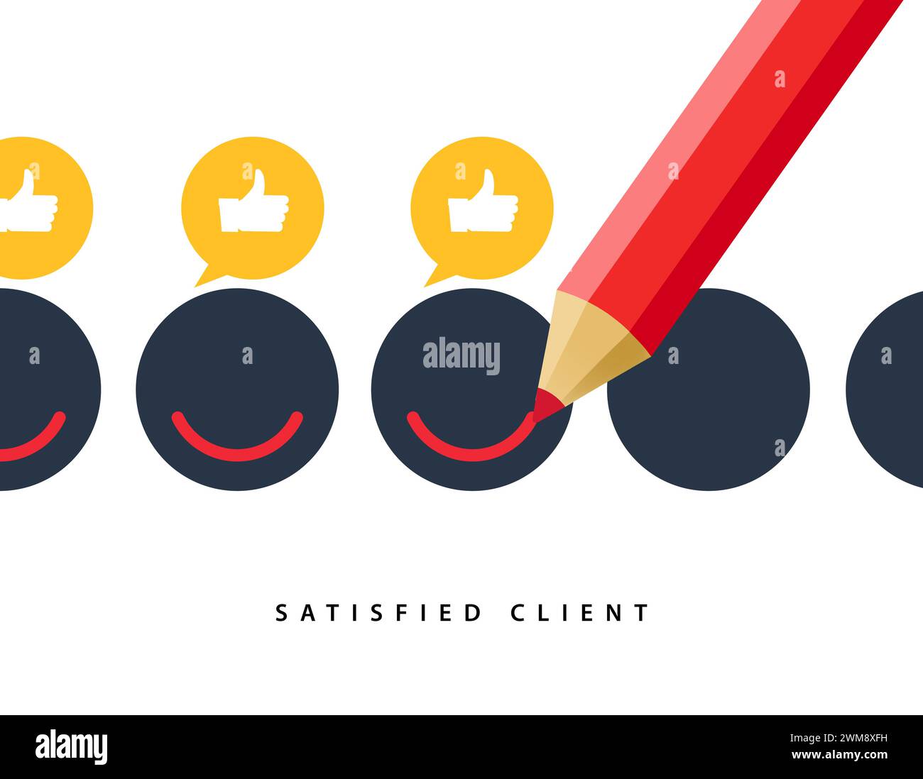 Happy client customer business icon. Feedback client positive sign ...