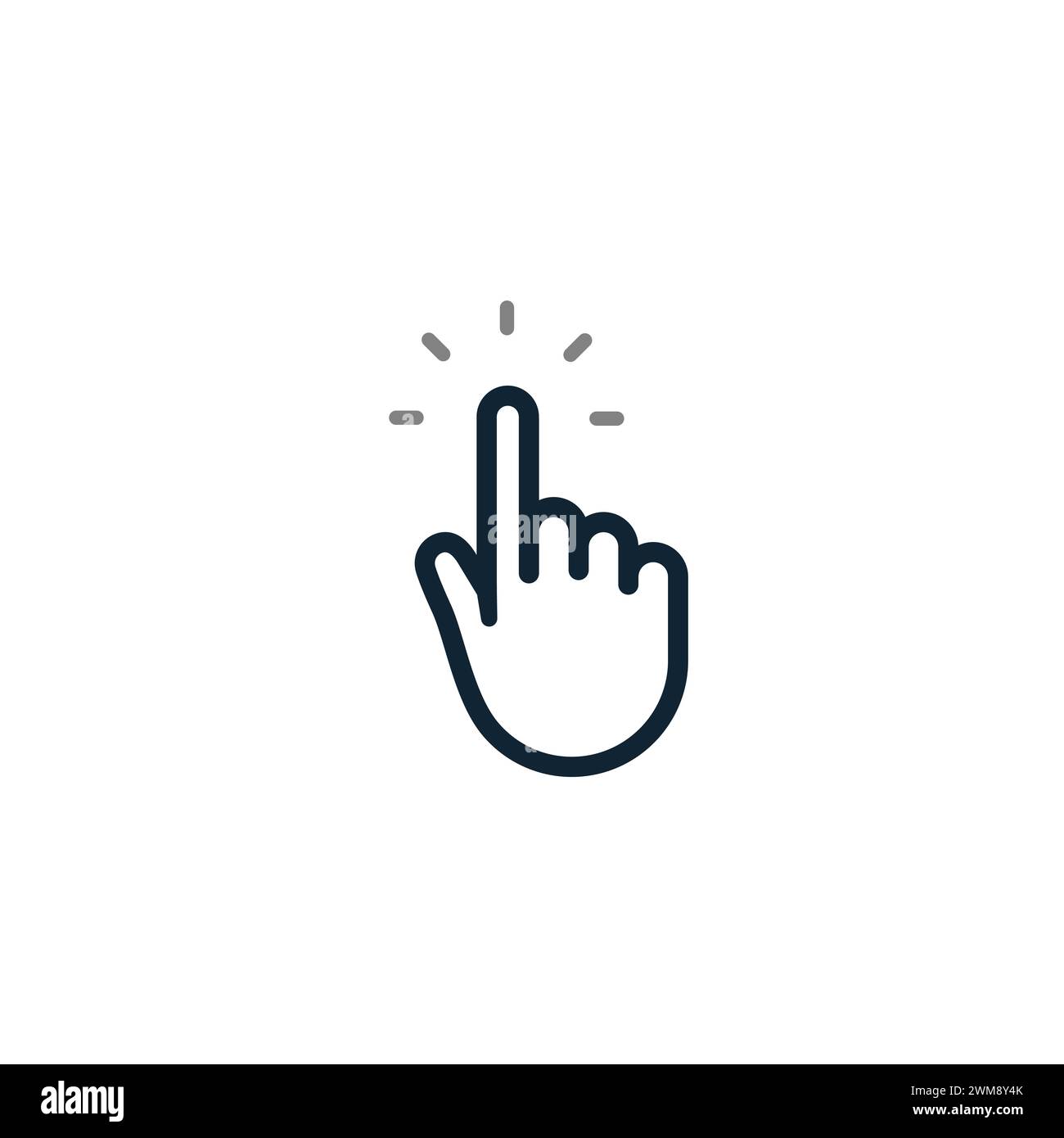 Hand pointer click icon. Cursor button finger click mouse touch symbol isolated, web arrow Stock ...