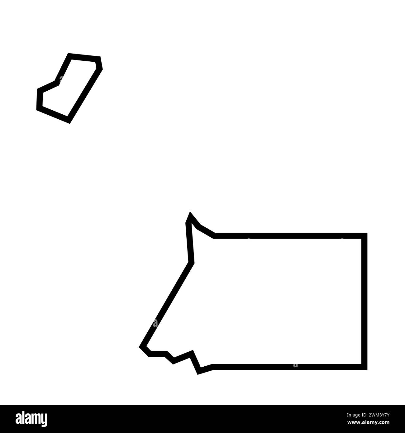 Equatorial Guinea Country Thick Black Outline Silhouette Simplified