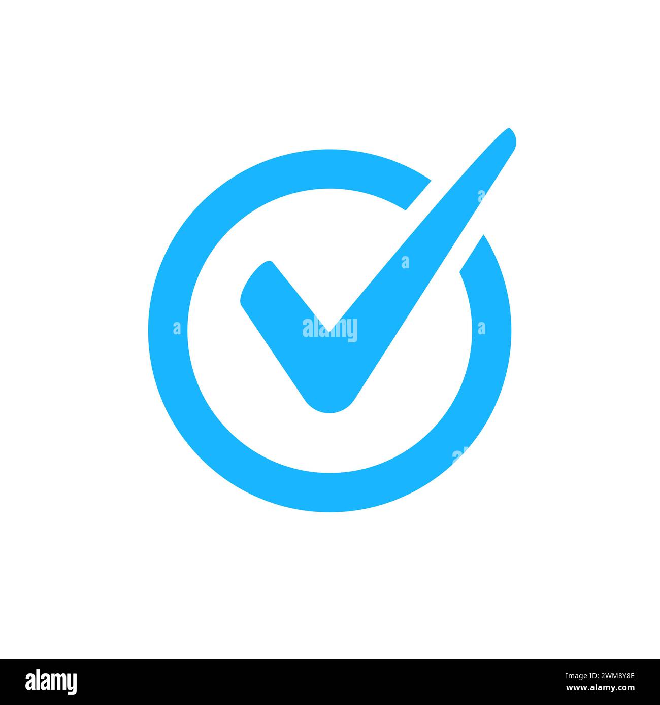 Check mark vector icon. Checkmark right symbol tick sign. Ok button correct circle icon Stock ...