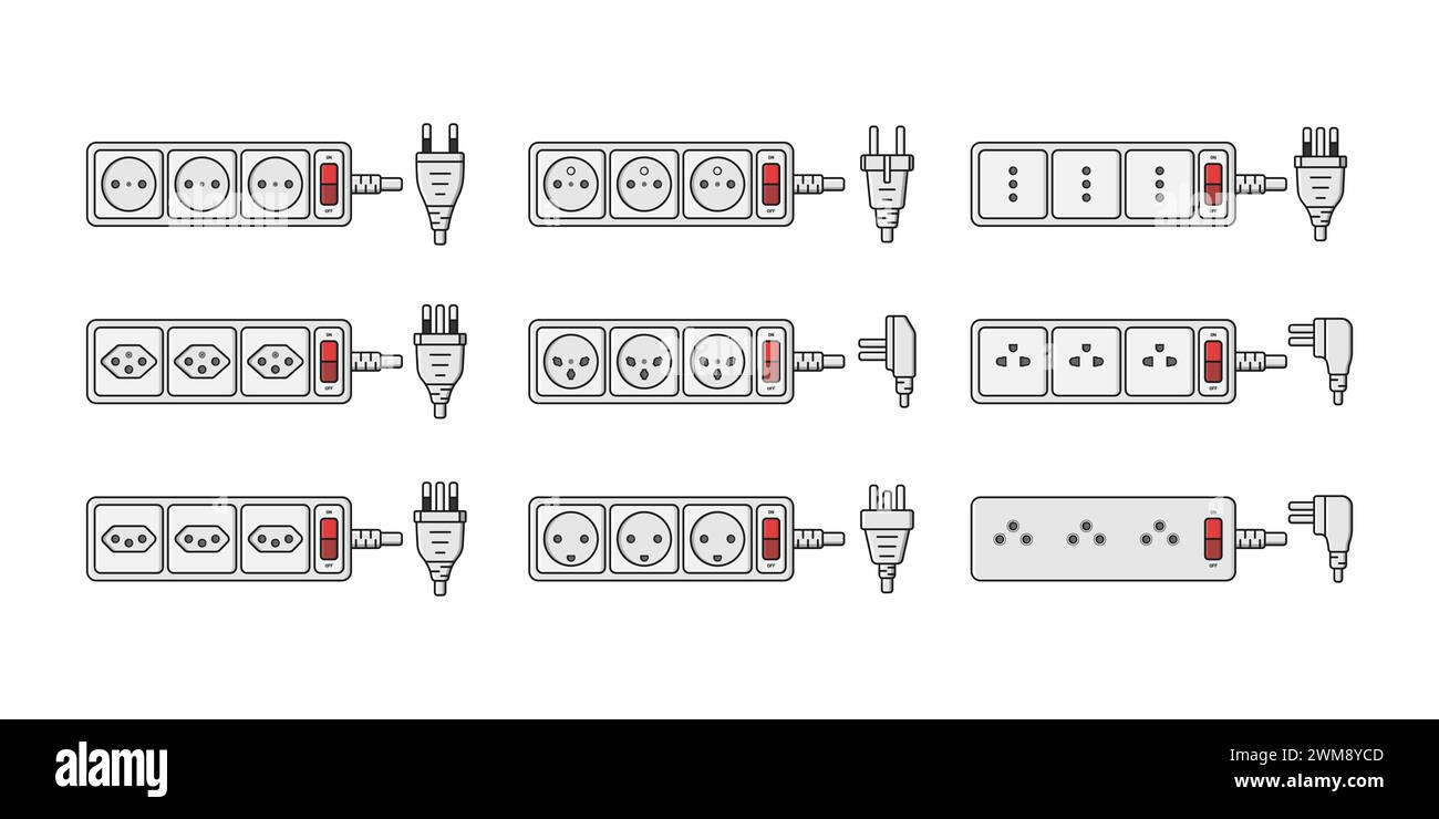 power outlet plug extension strip world standards french sweiss set ...