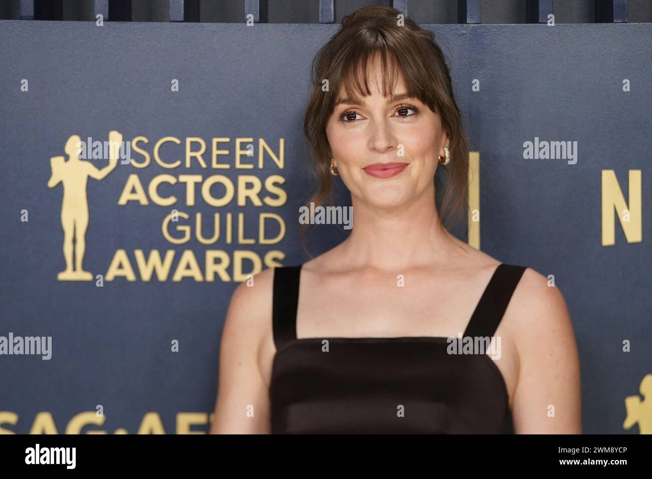 Leighton Meester arrives at the 30th annual Screen Actors Guild Awards ...
