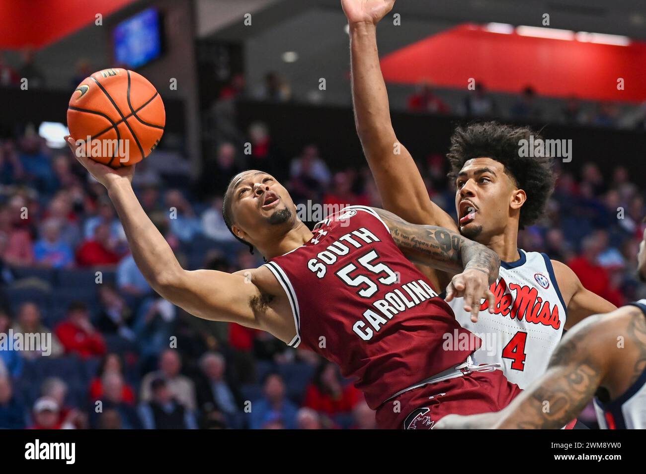 Oxford, MS, USA. 24th Feb, 2024. South Carolina guard Ta'Lon Cooper (55 ...