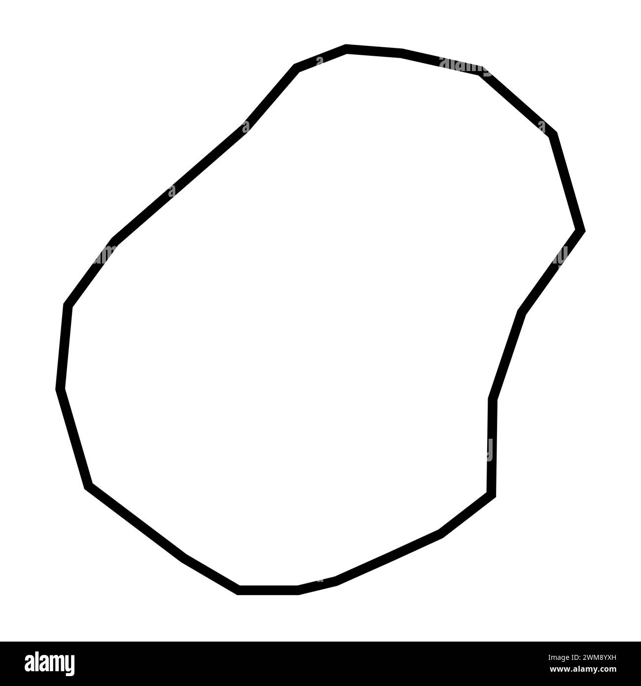 Nauru country thick black outline silhouette. Simplified map. Vector ...