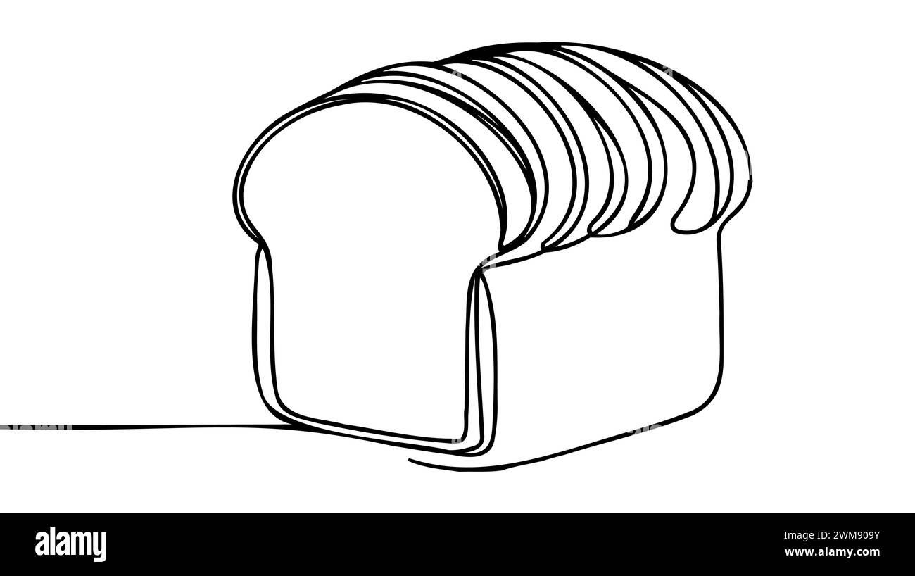 Loaf of bread one line art. Continuous one line drawing of bread Stock ...