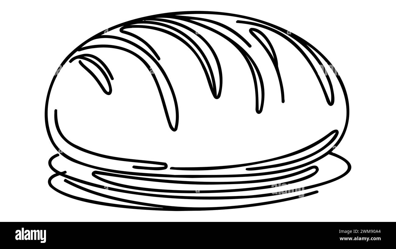 Loaf of bread one line art. Continuous one line drawing of bread Stock ...