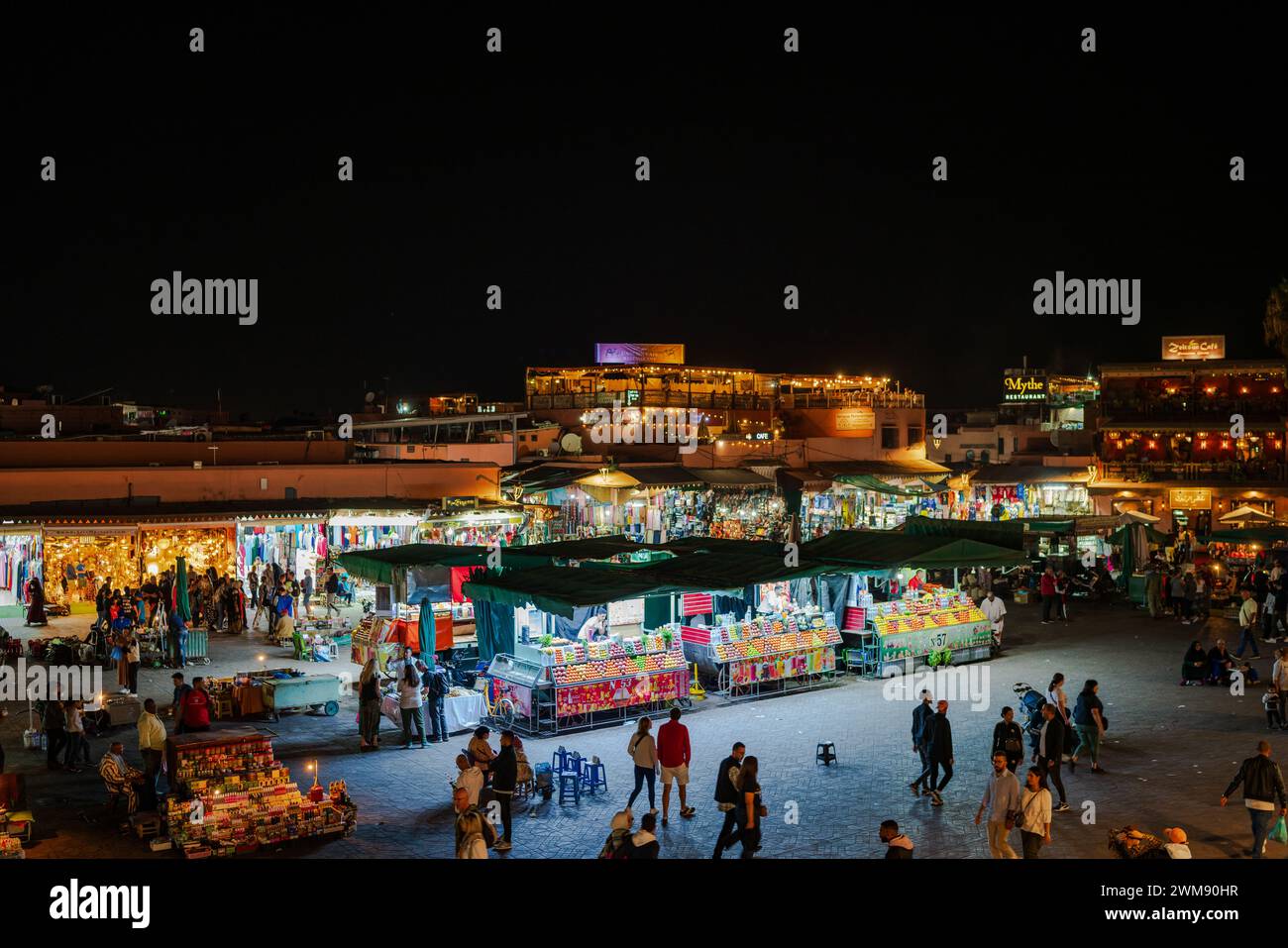 Marrakech by night in the main square Stock Photo - Alamy