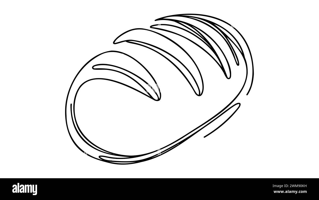Loaf of bread one line art. Continuous one line drawing of bread Stock ...