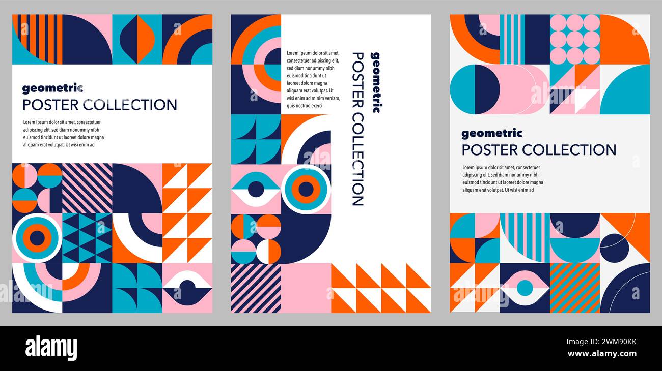 Colorful Abstract Geometric Background. Modern colorful concept poster ...