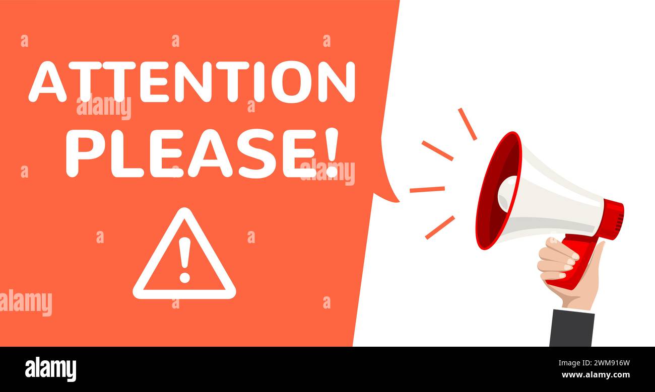 Attention megaphone vector information announcement. Important ...