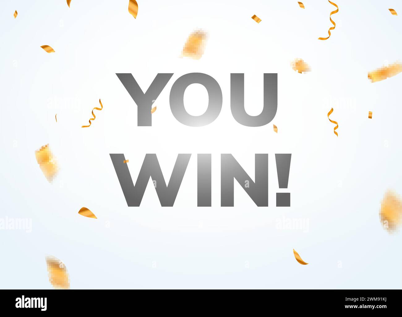 You win vector winner banner background. Competition win word sign ...