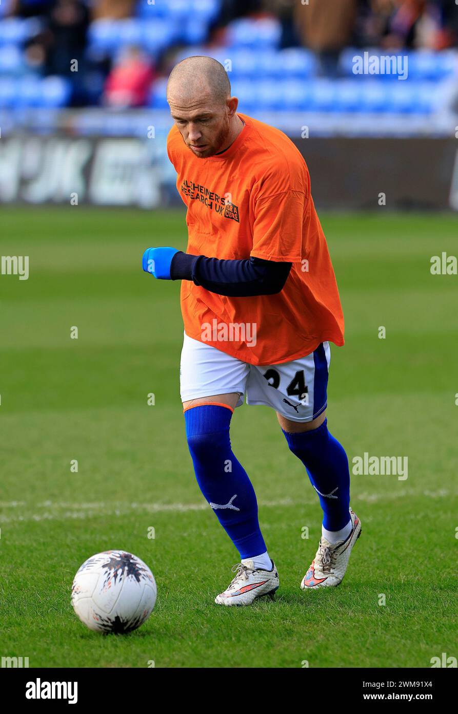 Oldham on Saturday 24th February 2024. Joe Garner of Oldham Athletic ...