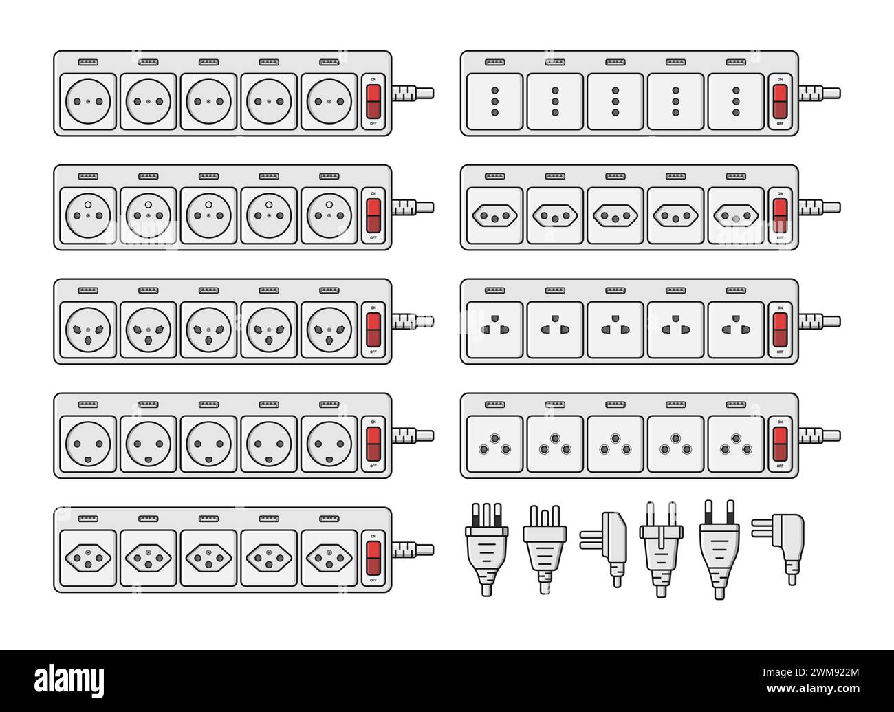 power outlet plug extension strip world standards french sweiss set ...