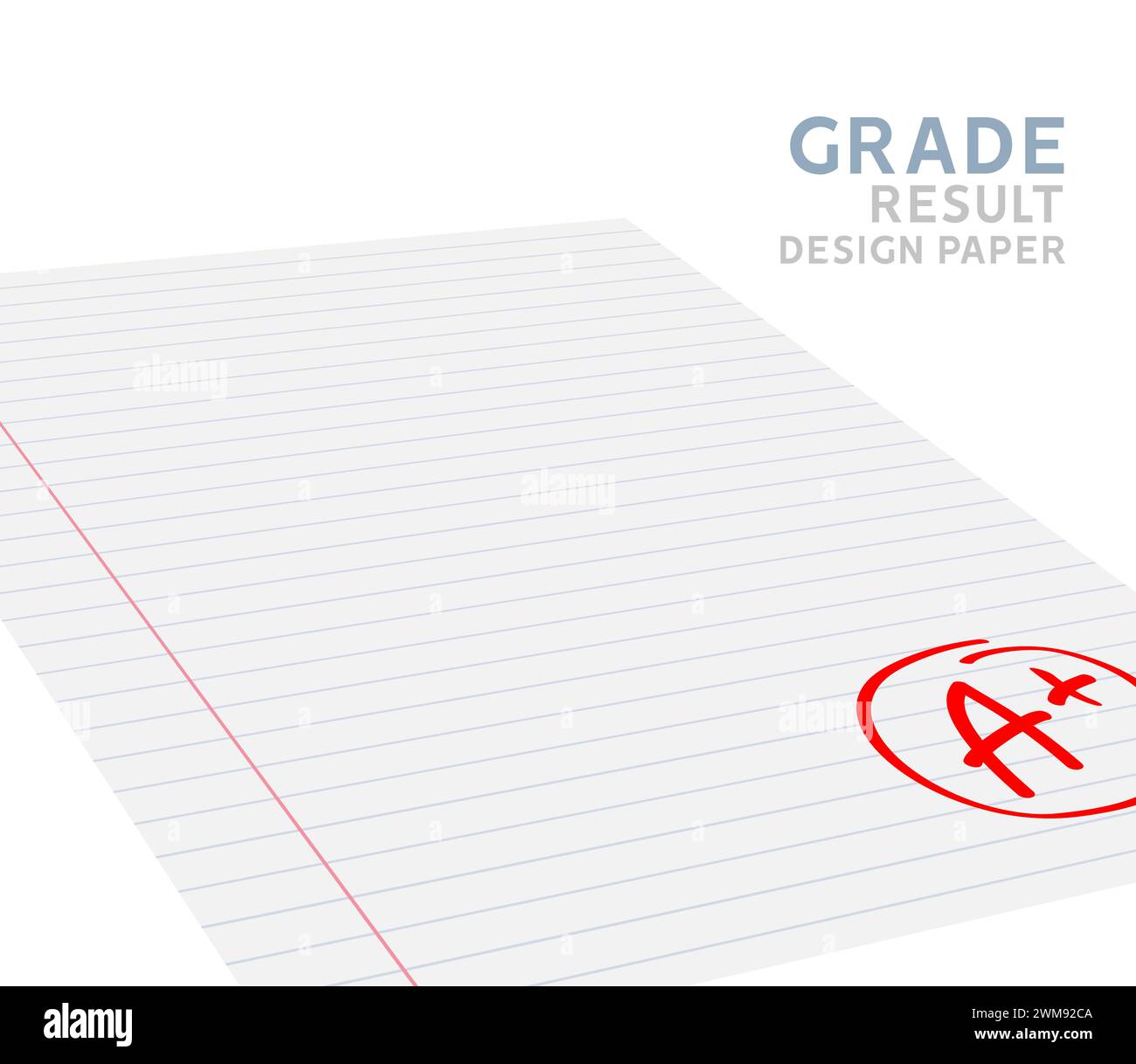 Grade result A plus. Hand drawn vector grade A plus in red circle. Test ...