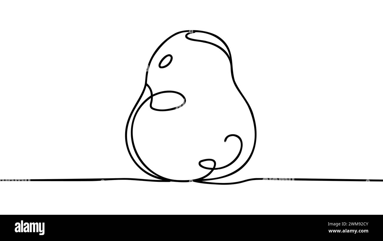 Potatoes vector illustration. One continuous line drawing art ...