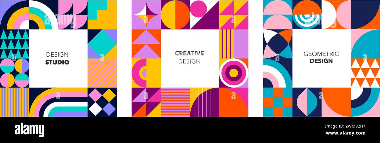 Colorful Abstract Geometric Background. Modern colorful concept poster ...