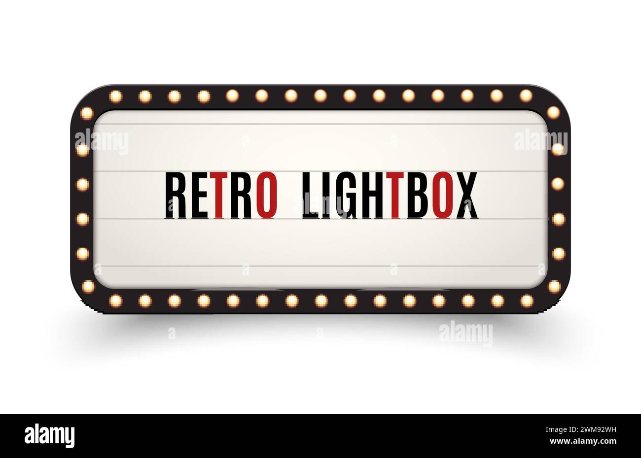 Retro lightbox billboard vintage frame. Vintage banner light box ...