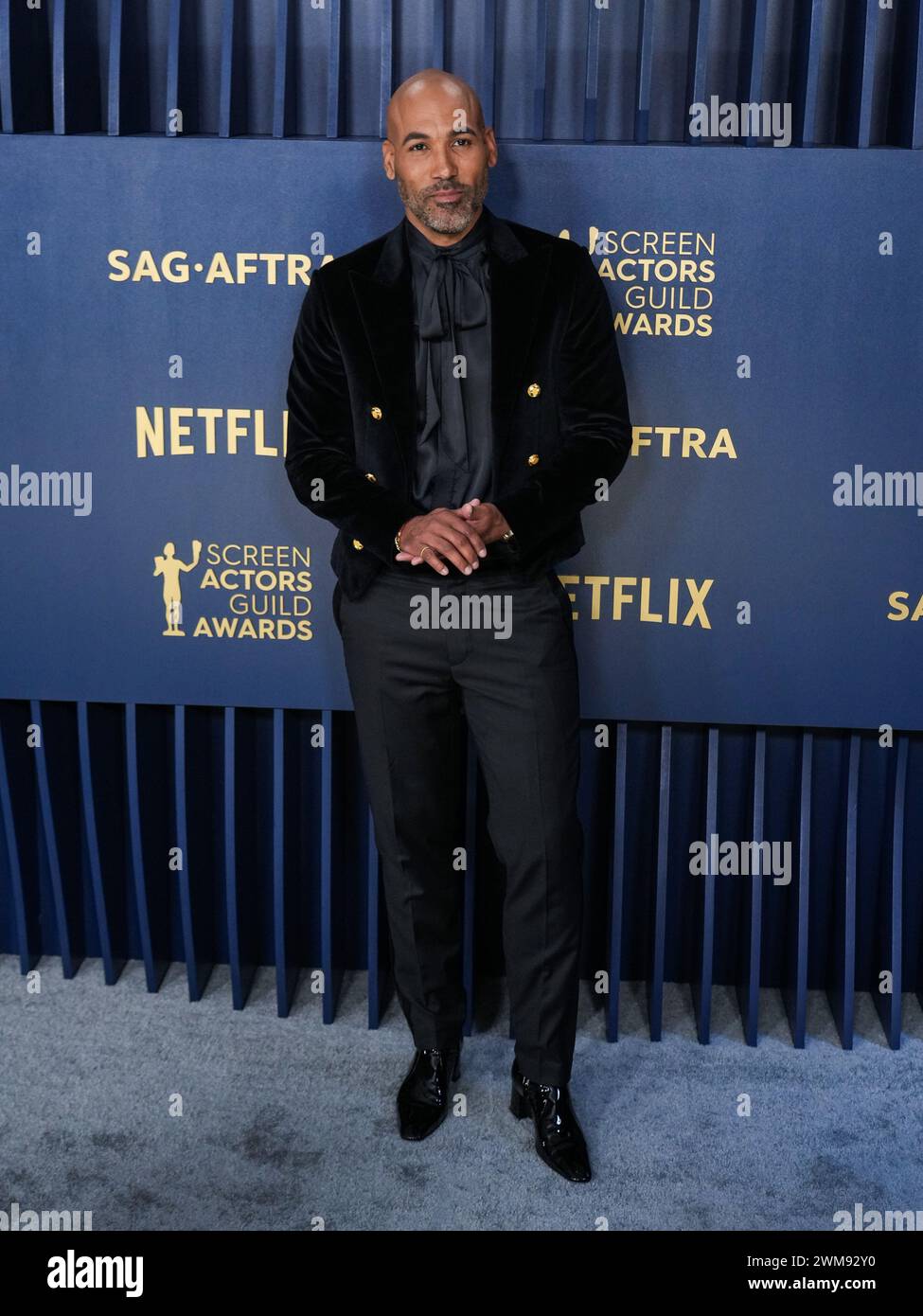 Los Angeles, USA. 24th Feb, 2024. Melvin Robert walking on the red ...