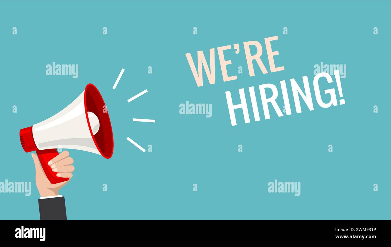 We hiring now banner job offer vector background. Hiring promotion ...