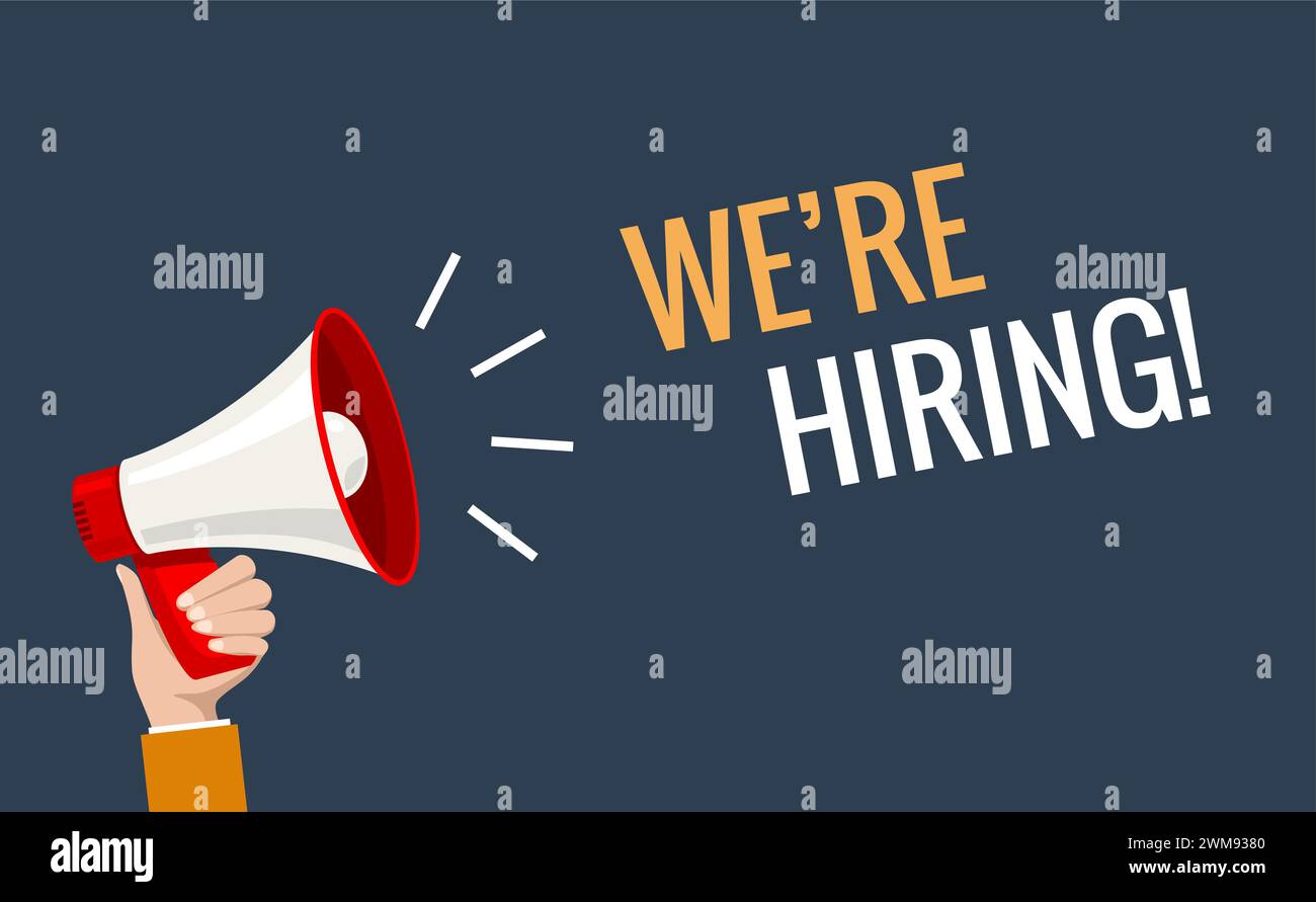 We hiring now banner job offer vector background. Hiring promotion ...