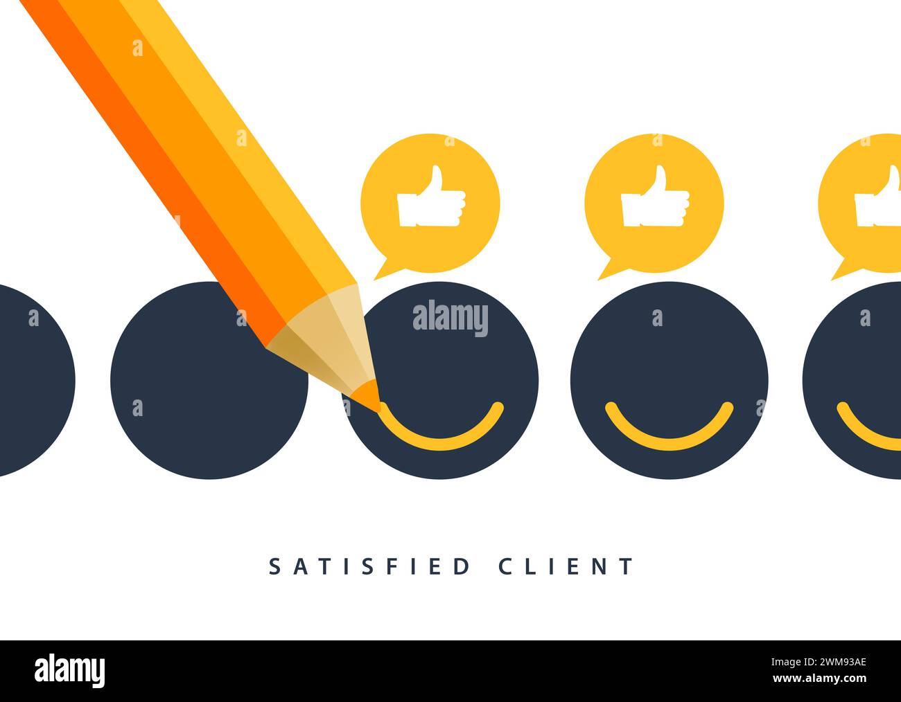 Happy client customer business icon. Feedback client positive sign ...