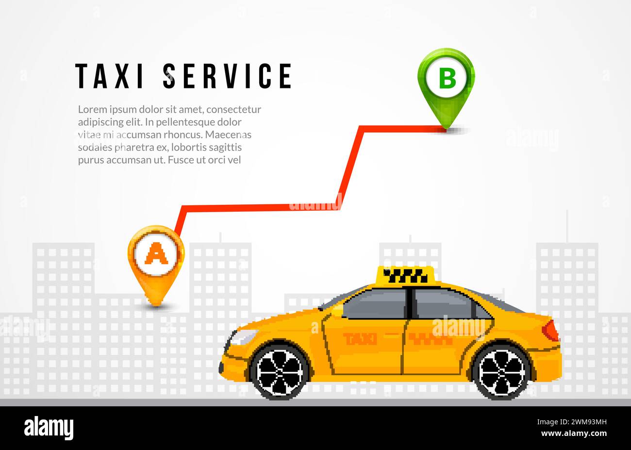 Taxi service cab flyer template background. Taxi driver app vector ...