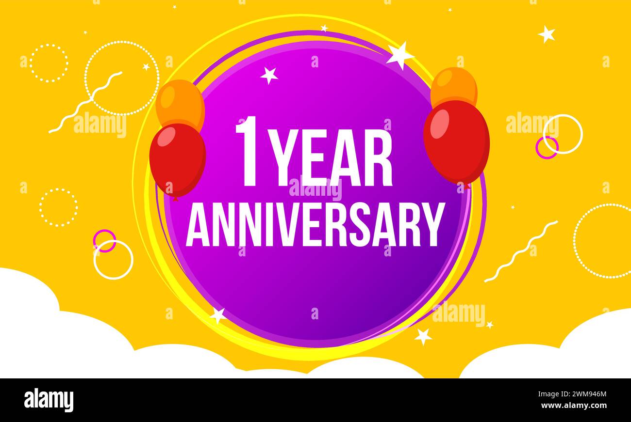 1 anniversary hapy birthday first invitation celebration party card ...