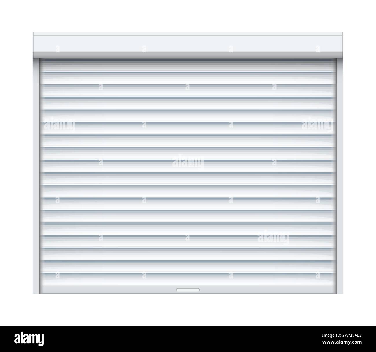 Rolling shutter door. Roller garage metal gate. Electric roll white window background shutter ...
