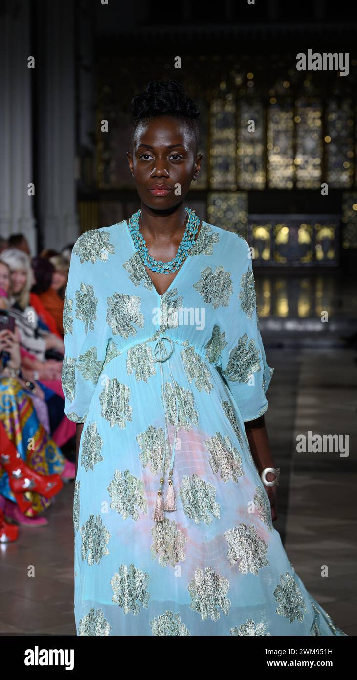 London, UK, 16th February 2024, Goose Island Fashion Show is a dazzling ...