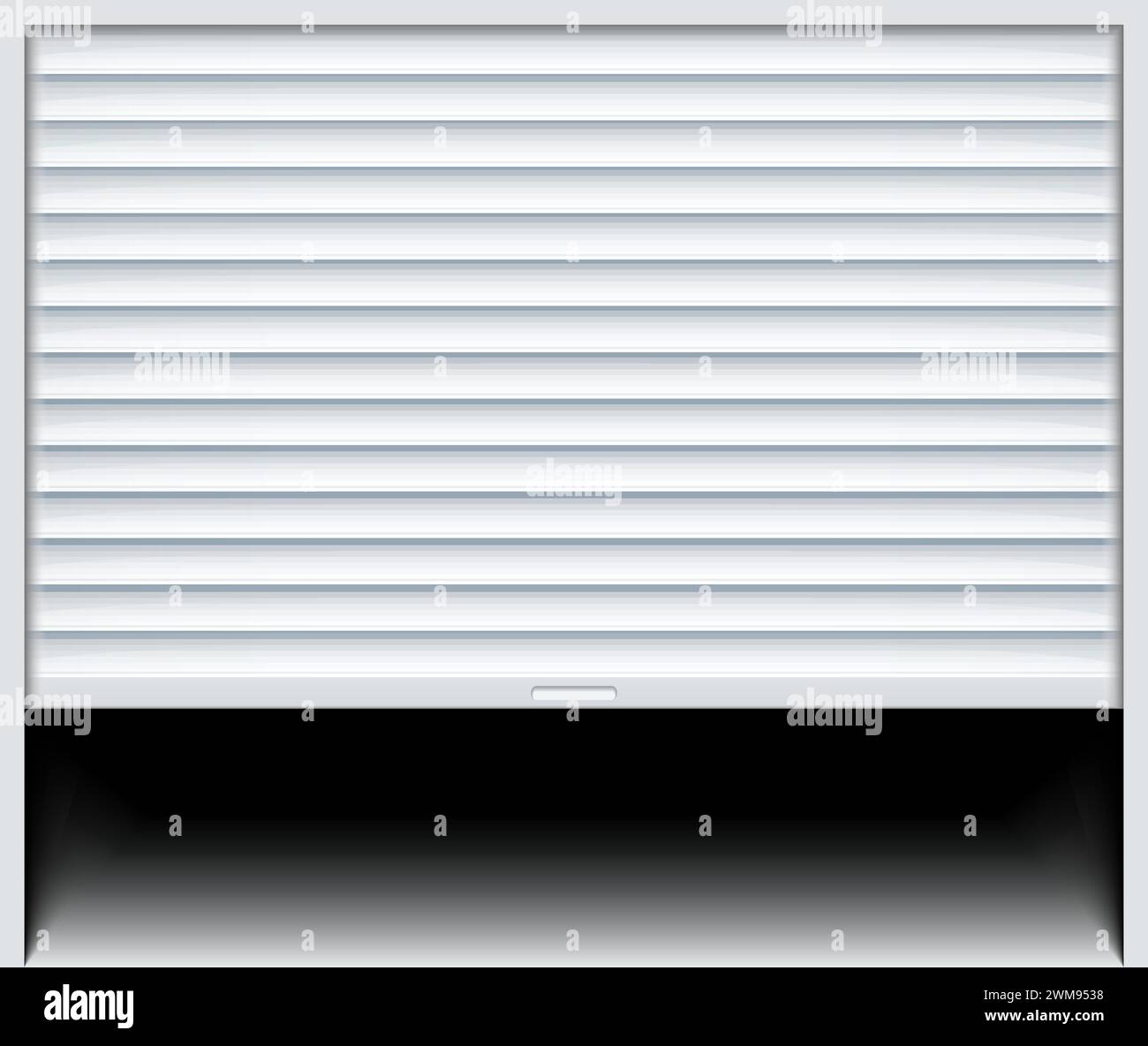 Rolling shutter door. Roller garage metal gate. Electric roll white ...