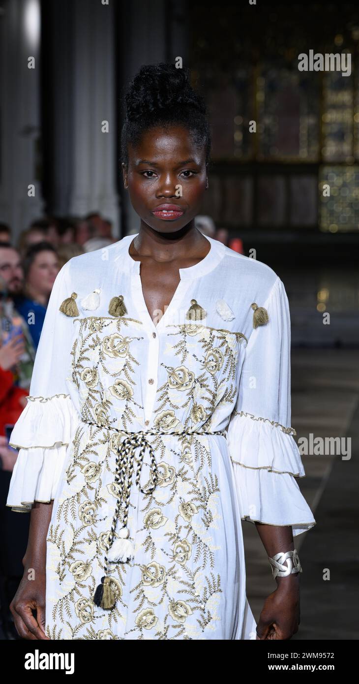 London, UK, 16th February 2024, Goose Island Fashion Show is a dazzling ...