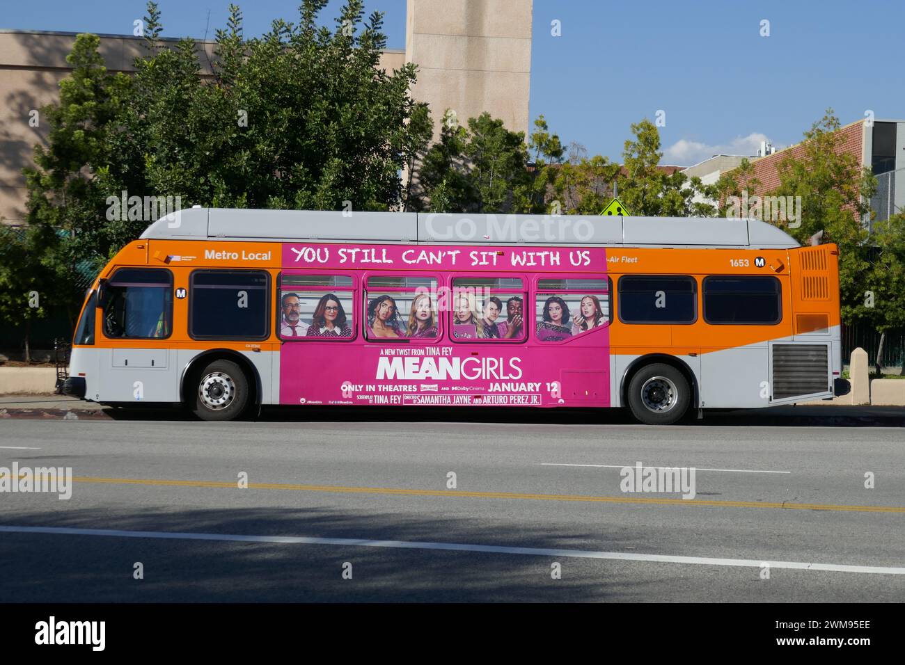Los Angeles, California, USA 22nd February 2024 Mean Girls Bus on ...