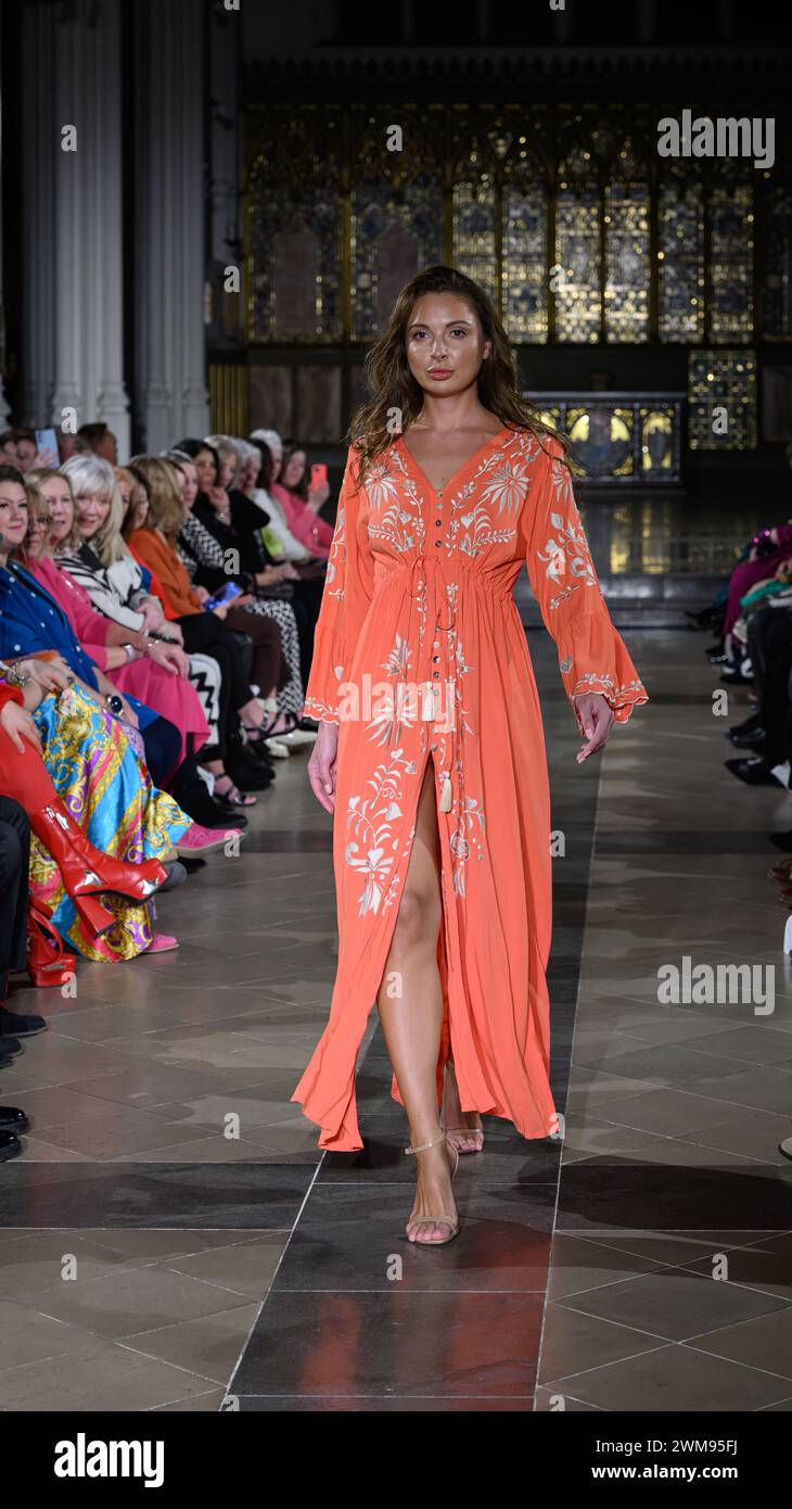 London, UK, 16th February 2024, Goose Island Fashion Show is a dazzling ...