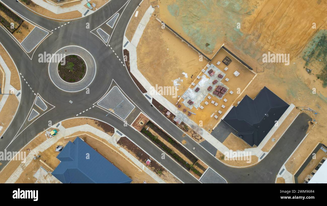 Aerial view of new roads on new housing projects Stock Photo - Alamy