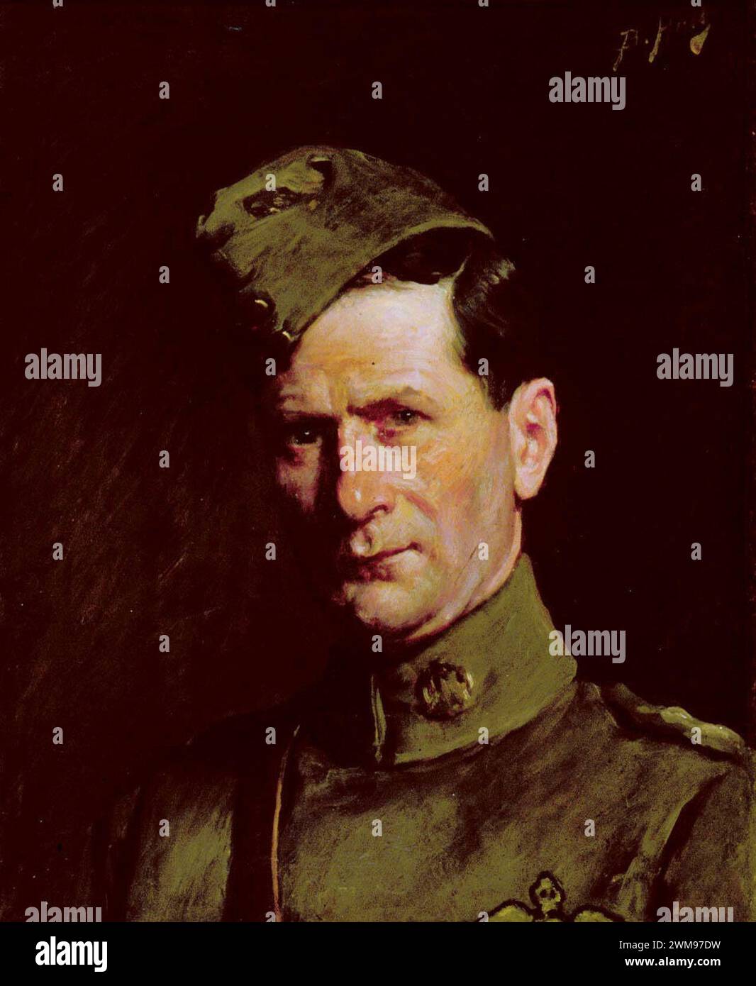 Bernard Hall - Portrait of Charles Herbert Drew R.F.C Stock Photo - Alamy